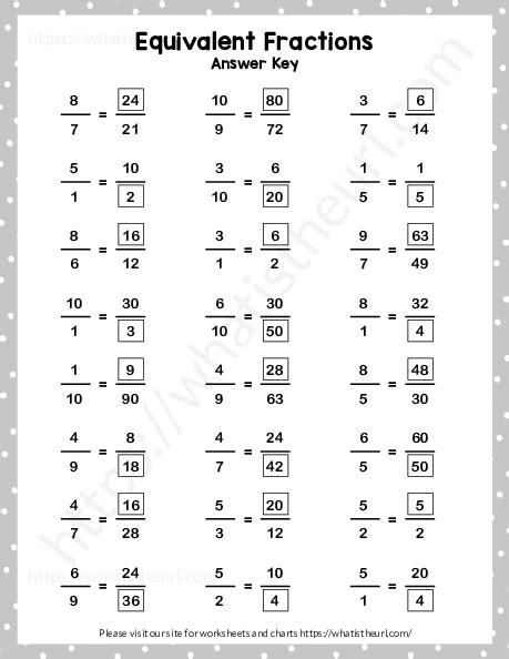 Equivalent Fractions Exercise 9