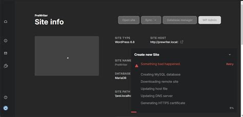Process Of Importing Site Stalls At Configuring Nginx Application