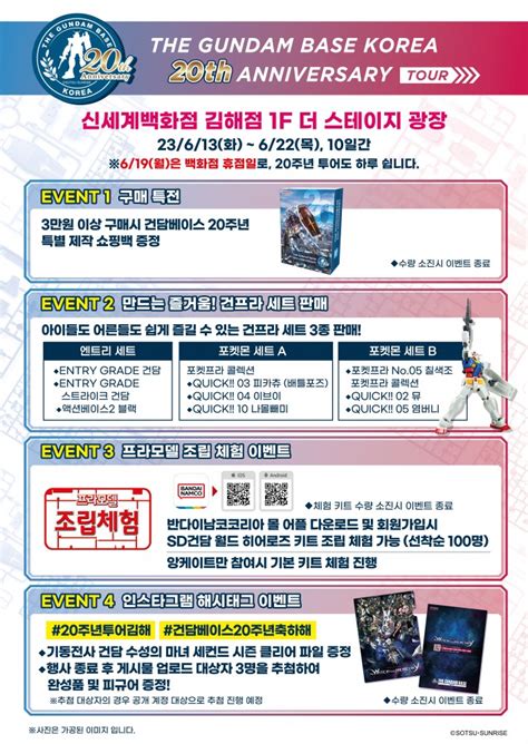 건담베이스 20주년 투어 신세계 백화점 김해점 Gundam Info