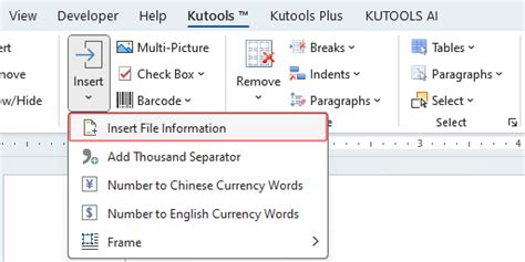 How To Insert File Path And Name Into Documents Footer Or Header In Word