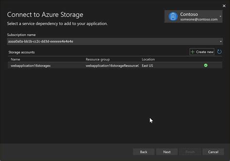 hinzufügen von azure storage mithilfe von verbundenen diensten visual
