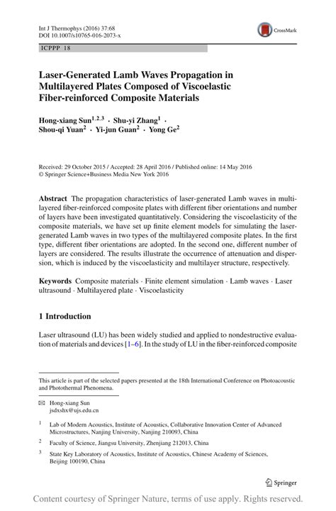 Laser Generated Lamb Waves Propagation In Multilayered Plates Composed Of Viscoelastic Fiber