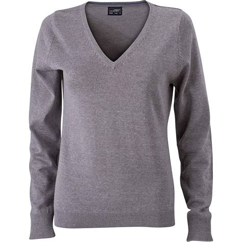 Pull Classique Léger En Coton Pour Femme Col V