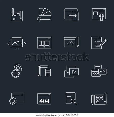 Web Development Icons Set Web Development Stock Vector Royalty Free 2118618626 Shutterstock