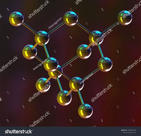 Molecular Structure Of Diamond 3d Render Atomic Polymorph Carbon