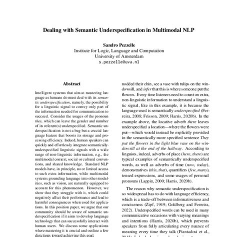 Dealing With Semantic Underspecification In Multimodal Nlp Acl Anthology