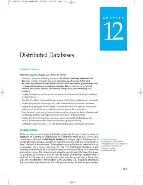 distributed databases concepts design and management