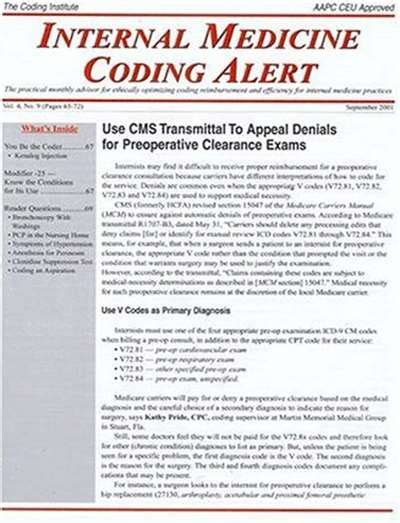 Internal Medicine Coding Alert Magazine Subscription Canada