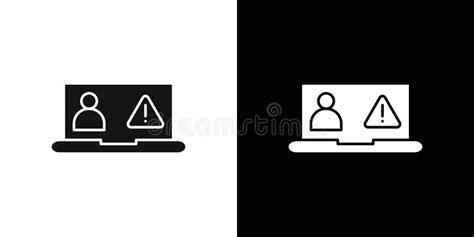 Unauthorized Access Icon Flat Fill Set Collection Stock Vector Illustration Of Laptop