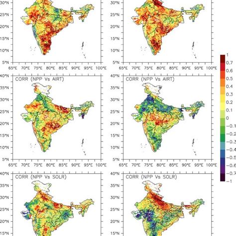 Upper Panels The Spatial Pattern Of Correlation Coefficient Between