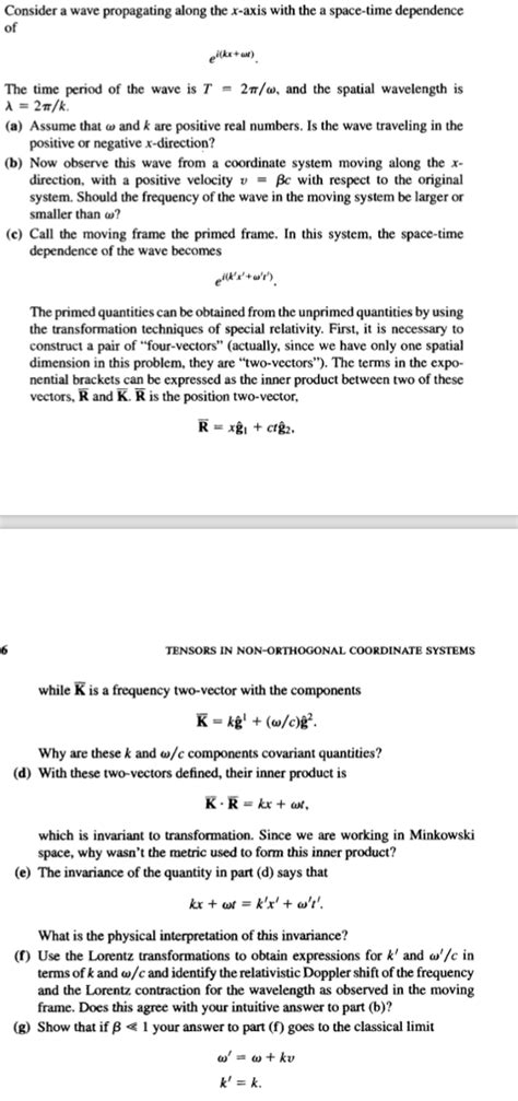 Solved Consider A Wave Propagating Along The X Axis With The