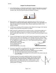 Physics Review Problems Spring Compression Swing Speed Course Hero