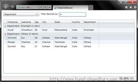 Filtering Records In Silverlight Datagrid Using Pagedcollectionview Codeproject