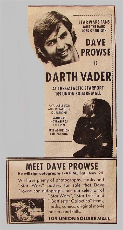 2 Darth Vader Newspaper Advertisement David Prowse Article Vintage Star