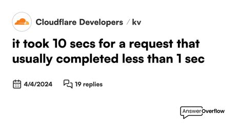 It Took 10 Secs For A Request That Usually Completed Less Than 1 Sec Cloudflare Developers