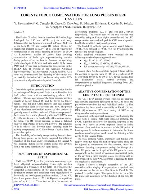 Pdf Lorentz Force Compensation For Long Pulses In Srf Cavities