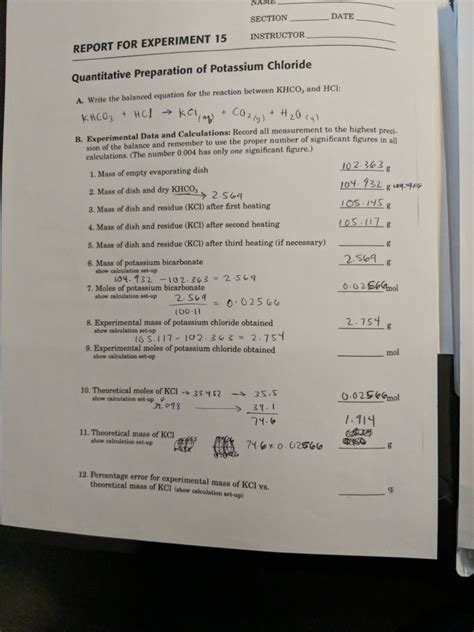 solved section date report for experiment 15 instructor