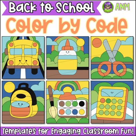 Color By Code Clip Art Engaging Art Activities For Back To School Fun By Anm
