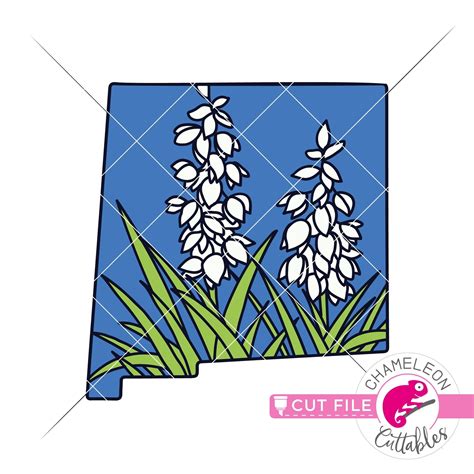 New Mexico State Flower Yucca Layered Svg Png Dxf Eps Jpeg Chameleon