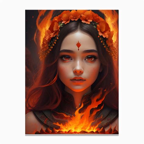 Flame Princess Canvas Print By Hermz Fy