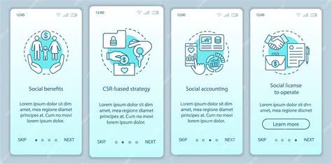 Premium Vector Csr Onboarding Mobile App Page Screen Vector Template Corporate Social