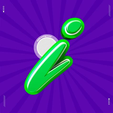 Premium Psd 3d Render Letter I Font Lowercase Green