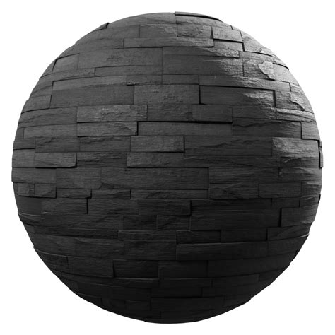 Jagged Ledger Tile Texture Charcoal Poliigon