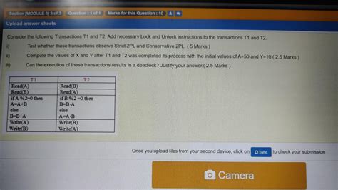 Solved Section MODULE Of Question Of Marks For Chegg Com