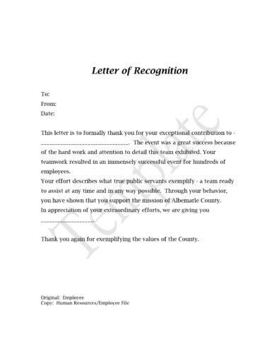 49 Printable Employee Recognition Letters 100 Free ᐅ Templatelab