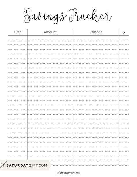 Print Blank Money Saving Chart