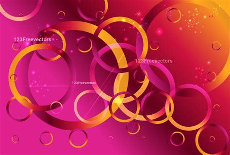 Orange Pink And Red Gradient Overlapping Circles Background Vector Graphic