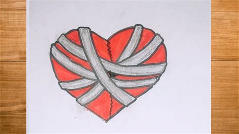 Broken Heart Drawinghow To Draw Broken Heart 💔 Youtube