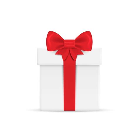 리본 및 활 벡터 일러스트와 함께 선물 상자 프리미엄 벡터