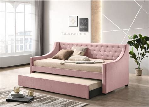 Twin Daybed And Trundle Pink Velvet Shopstyle