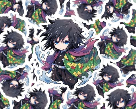 Giyu Tomioka Sticker Anime Demon Slayer Water Hashira Cute Die