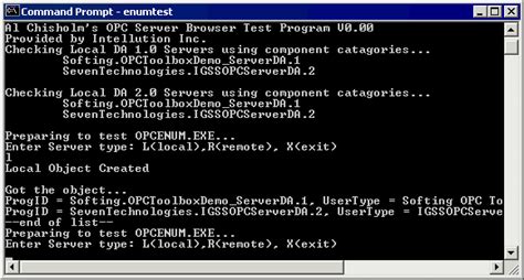 Test Of Local OPC Servers