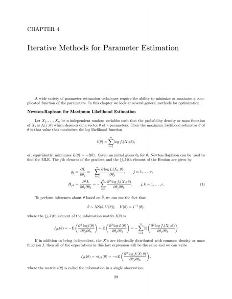 Iterative Methods For Parameter Estimation
