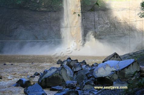Coban Baung Waterfall In Pasuruan East Java Has Surrounded With