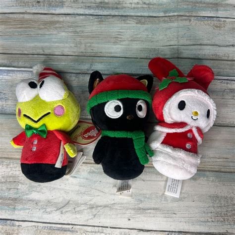 Hallmark Toys Hallmark Itty Bittys Christmas My Melody Sanrio Plush Chococat Kitty Keroppi