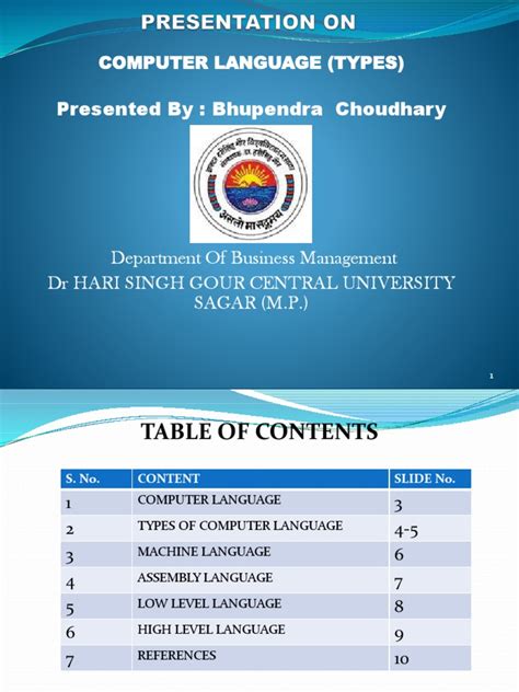 Presented By Bhupendra Choudhary Computer Language Types Pdf