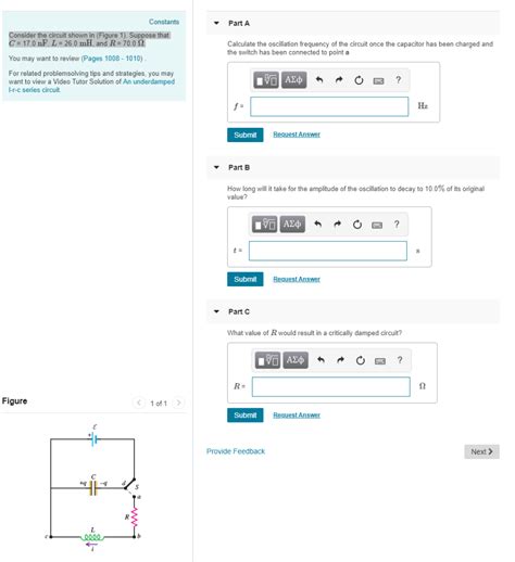 solved constants part a consider the circuit shown in