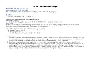 MCCG150 Classification Coding Scenario MCCG150 ICD Procedural Coding Classification Coding
