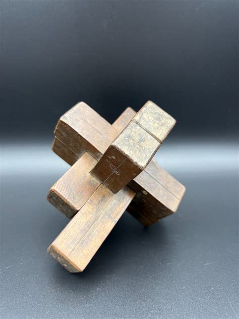 proantic wooden logic game puzzle 19th century