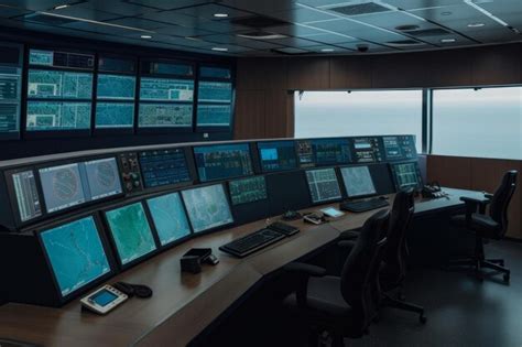 premium photo control room with monitors displaying realtime data