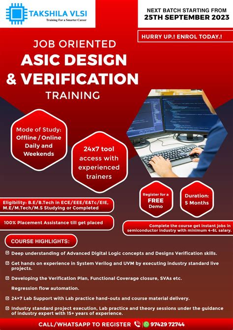 Takshila Institute Of Vlsi Technologies On Linkedin Asic Design And Verification Course With 100