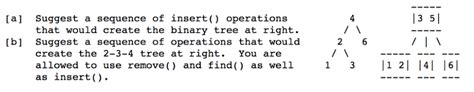 solved a suggest a sequence of insert operations 13 5 that
