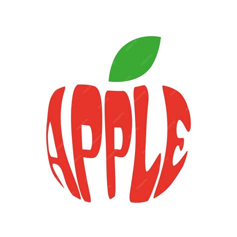 Premium Vector Apple Typography Conceptual