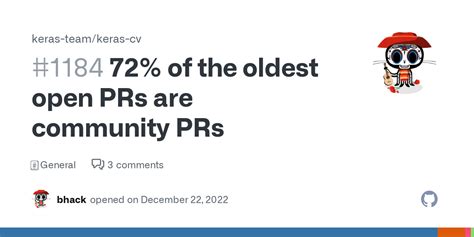 72 Of The Oldest Open Prs Are Community Prs · Discussion 1184 · Keras Teamkeras Cv · Github