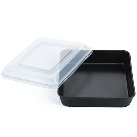 9x9 Inch Square Baking Pan With Lid Set E Far Nonstick