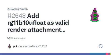 Add Rg B Ufloat As Valid Render Attachment Format Issue Gpuweb Gpuweb GitHub